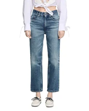 Sandro Faded High-rise Jeans - Blue Jean