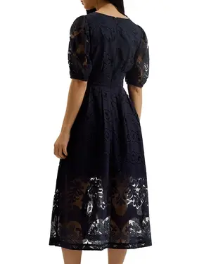 Ted Baker London Agnel Lace Midi Dress - Navy