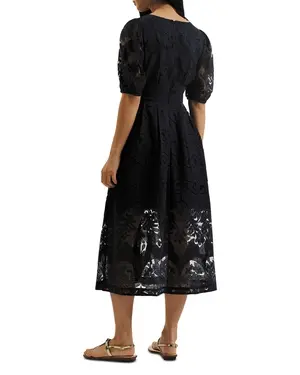 Ted Baker London Agnel Lace Midi Dress - Navy