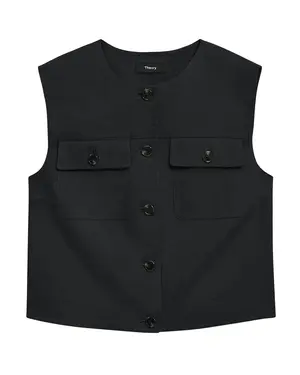 Theory Fitted Linen Vest