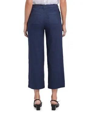NYDJ Petite Wide Leg Cargo Capri Pants - Oxford Navy