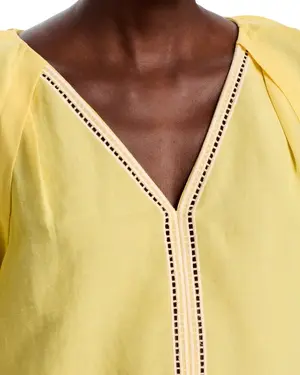T Tahari V-neck Blouse - Yellow Sky