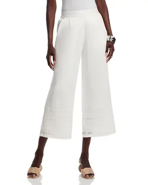 T Tahari Embroidered Eyelet Pants