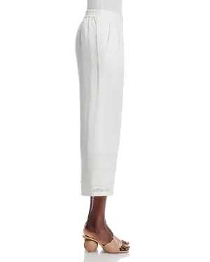 T Tahari Embroidered Eyelet Pants