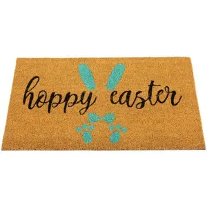NORTHLIGHT Natural Coir "hoppy Easter" Outdoor Doormat18" X 30