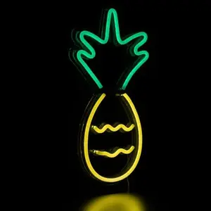 NORTHLIGHT Led Pineapple Neon Lighted Wall Art16" And Green