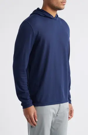 Johnnie-o Brinson Waffle Pullover Hoodie - Navy