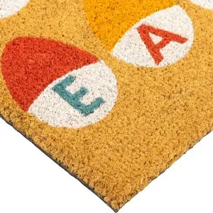NORTHLIGHT Natural Coir Happy Easter Egg Outdoor Doormat 18" X 30
