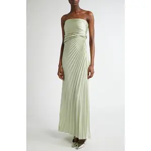 A.L.C. Layla Strapless Pleated Gown Spearmint