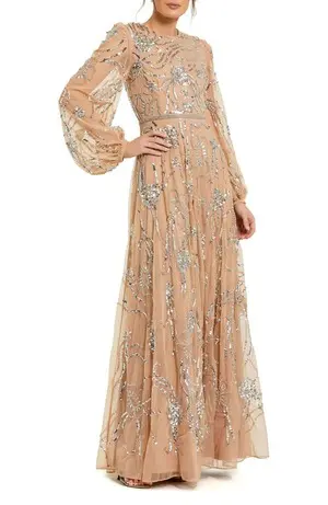 Mac Duggal Embellished High Neck Gown