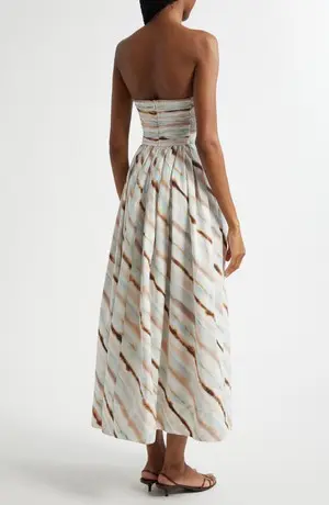 A.L.C. Tara Tie Dye Stripe Strapless Dress