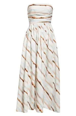 A.L.C. Tara Tie Dye Stripe Strapless Dress