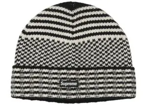 Supreme Wool Jacquard Beanie - Black