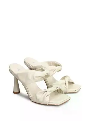 ANDREA CARRANO 100mm Leather Sandals - White