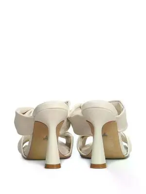 ANDREA CARRANO 100mm Leather Sandals - White