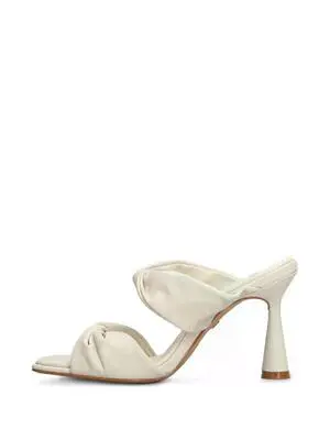 ANDREA CARRANO 100mm Leather Sandals - White