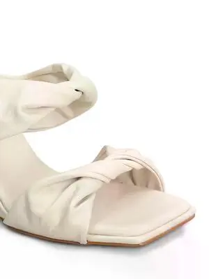 ANDREA CARRANO 100mm Leather Sandals - White