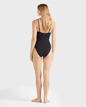 Vilebrequin Bandeau One-piece Swimsuit With Turtle Ring Detail - Black