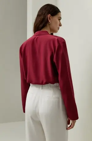 Lilysilk Silk Crêpe De Chine Long Sleeve Blouse - Cherry Red