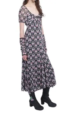 Anna Sui Sleeping Beauty Mesh Maxi Dress