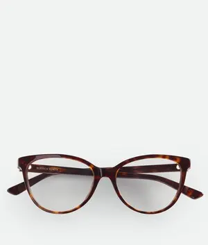 BOTTEGA  VENETA Bottega Veneta Cat Eye Eyeglasses - Havana/transparent