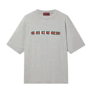 Gucci Web Logo T-shirt Melange - Grey