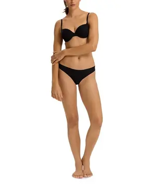 Hanro Invisible Cotton Blend Thong - Black
