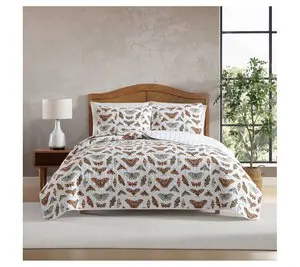 Eddie Bauer Wilford Butterfly Beige Twin Quilt Ham Set - One-color