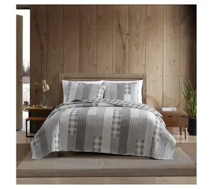 Eddie Bauer Fairview Grey King Quilt Sham Set - One-color