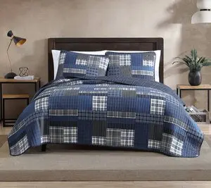 Eddie Bauer Eastmont Navy King Quilt Sham Set - One-color