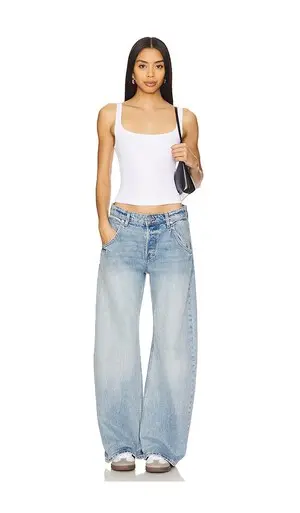 Lna Scoop Ribbed Tank - White