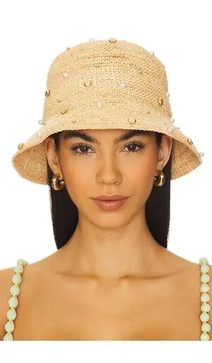 NIKKI BEACH Pearle Bucket Hat - Natural