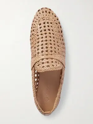 Loro Piana Leon Woven Leather Loafers - Neutrals