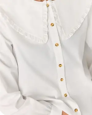 Whistles Cotton Collar Detail Top