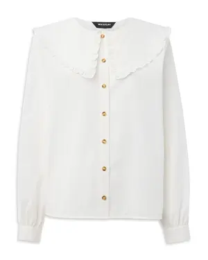 Whistles Cotton Collar Detail Top