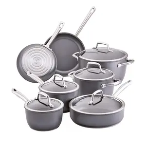 ANOLON Accolade 12-piece Forged Hard Anodized Nonstick Cookware Set - Gray