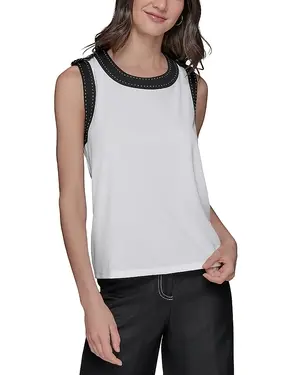 Karl Lagerfeld Paris Tank Top - Soft White/black