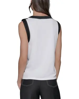 Karl Lagerfeld Paris Tank Top - Soft White/black