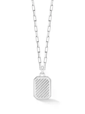 DOWER & HALL Octagon Humbug Paperclip Necklace - Silver
