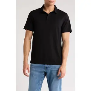 14TH & UNION Cotton & Modal Polo Black