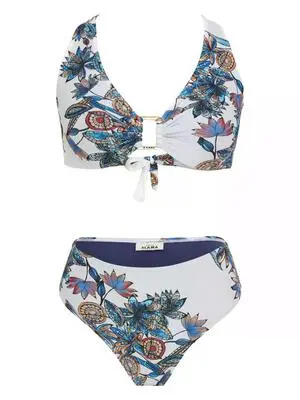 AMIR SLAMA Floral-print Bikini - White