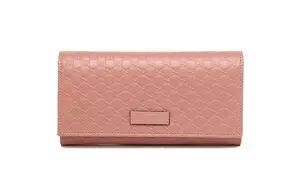 Gucci Continential Bifold Wallet Microssima - Soft Pink