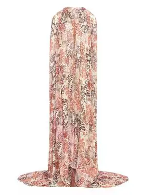 AMIR SLAMA Silk Floral Print Dress