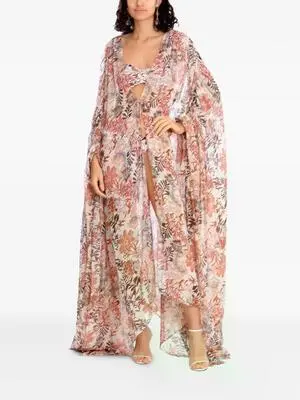 AMIR SLAMA Silk Floral Print Dress