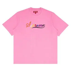 Supreme Cursive Short-sleeve Top - Pink