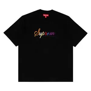 Supreme Cursive Short-sleeve Top - Black