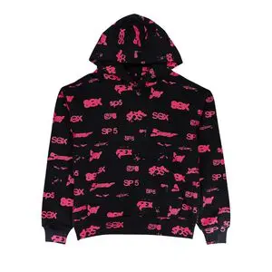 SP5DER All Over Print Hoodie - Black