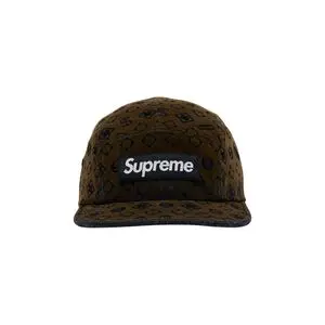 Supreme Flocked Denim Camp Cap - Black