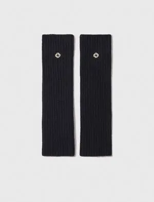 Maje Wool And Cashmere Mittens - Black