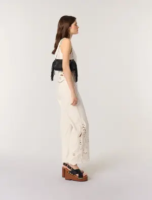 Maje Cotton Embroidered Vest Top